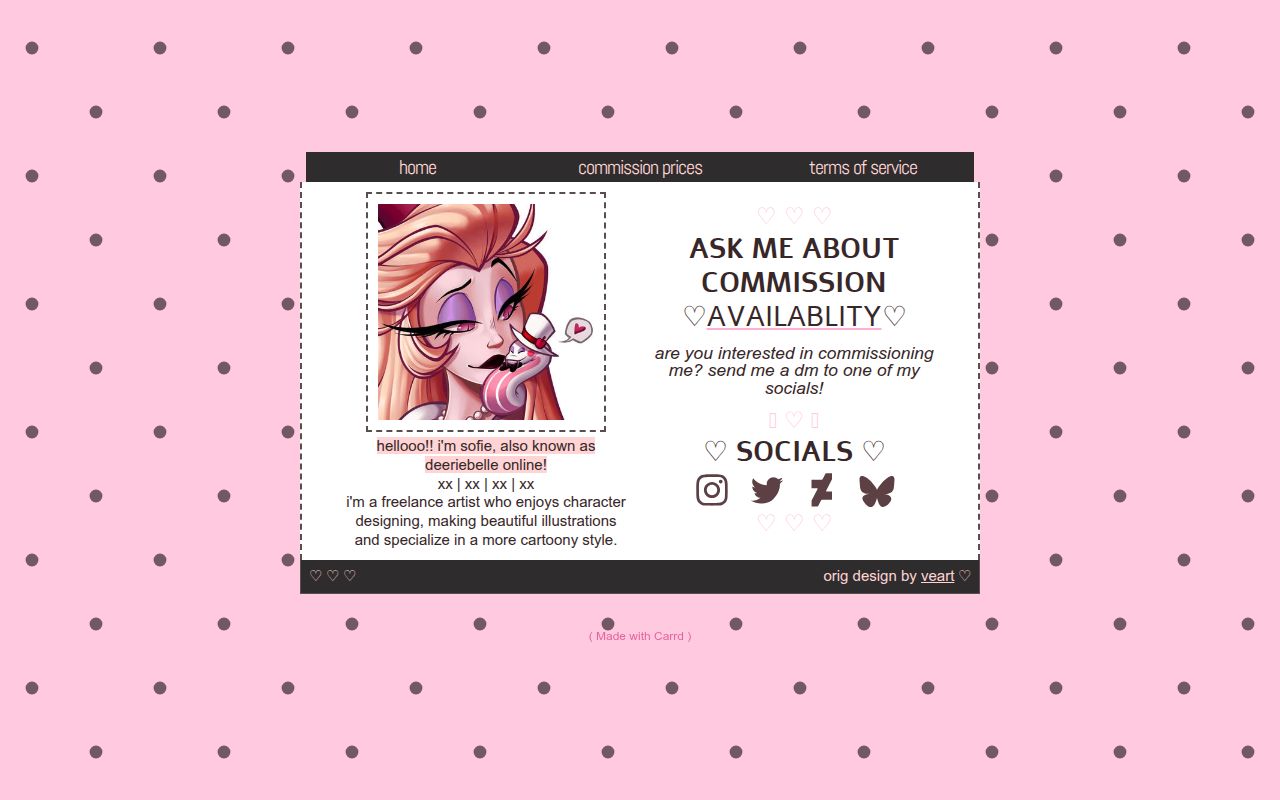 DeerieBelle's Commission Sheet